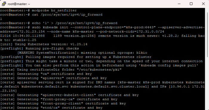 Kubeadm Ile Kubernetes Cluster Ve Kubernetes Dashboard Kurulumu