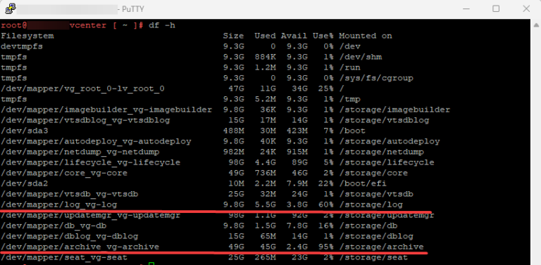 How to Clean the vCenter Server /storage/log and /storage/archive Disk ...