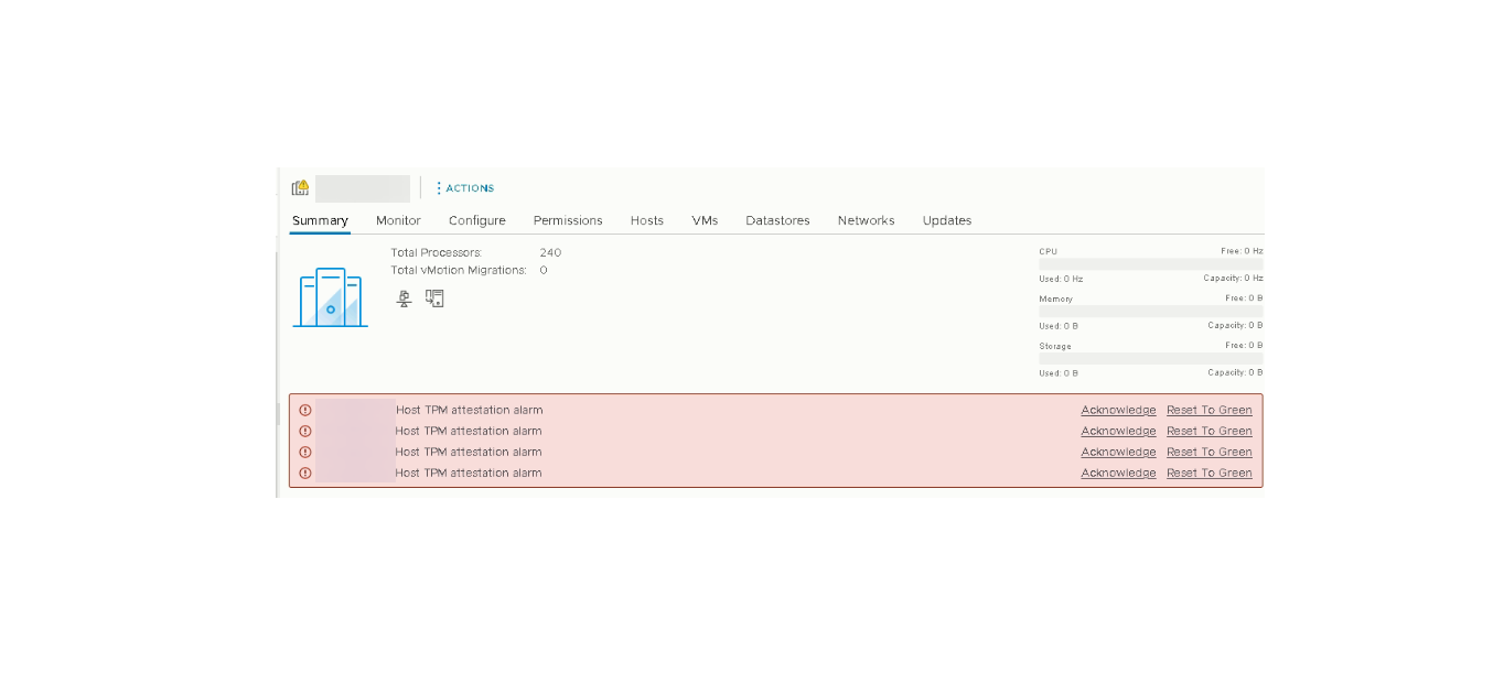 Vmware Esxi Tpm Configuration Fix Tpm Attestation Alarm Vmware